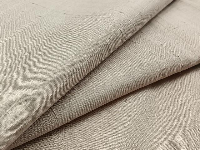 平和屋着物▽上質な紬　単衣　鴇鼠色　正絹　逸品　AABA7911jh