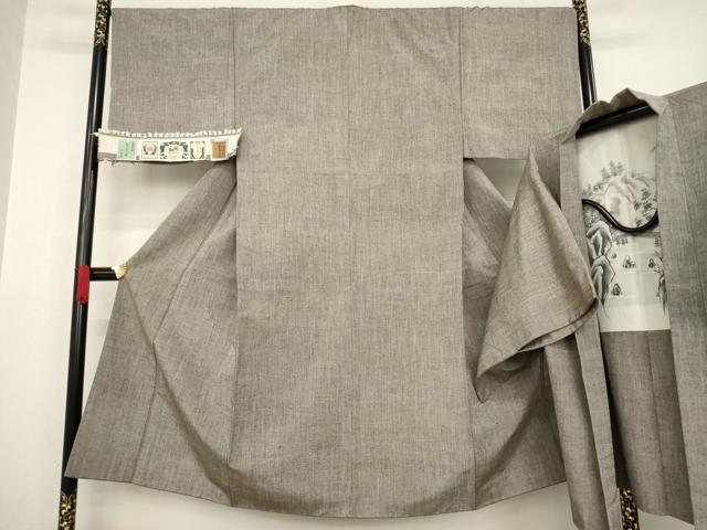平和屋着物●男性　結城紬　奥順　はたおり娘　アンサンブル　霞文　証紙付き　正絹　逸品　AABA7939ck