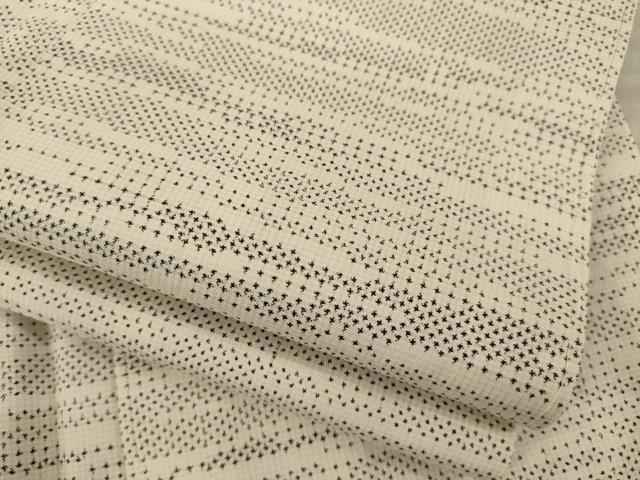 平和屋着物●本場大島紬　白大島　一元絣　霞文　正絹　逸品　AABA7964ck