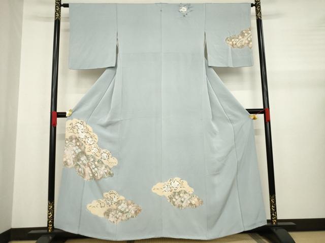 平和屋着物●訪問着　辻が花　絞り　雲重ね花文　正絹　逸品　AABA7982ck