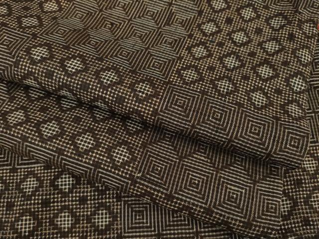 平和屋着物●本場大島紬　変わり市松　正絹　逸品　AABA7986ck