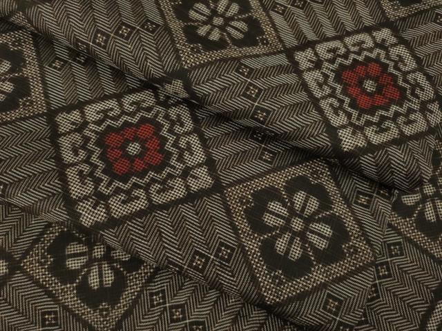 平和屋着物●本場大島紬　龍郷絣　正絹　逸品　AABA8000ck