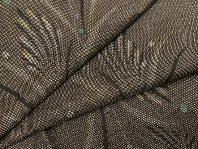 平和屋着物●本場大島紬　カタス7マルキ　草木文　正絹　逸品　AABA8196ph