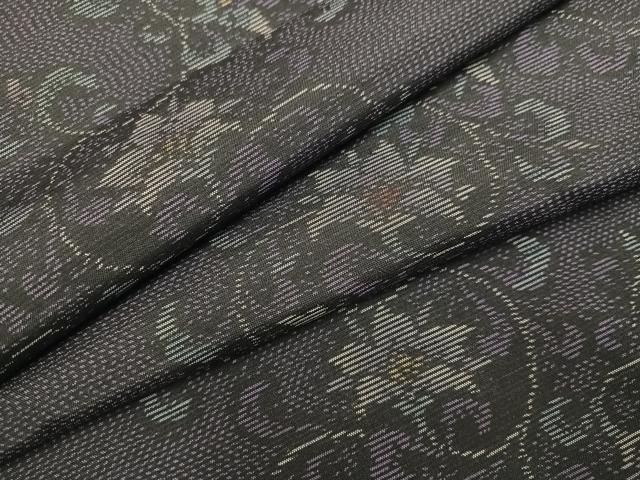 平和屋着物●本場大島紬　花唐草文　正絹　逸品　AABA8211ph