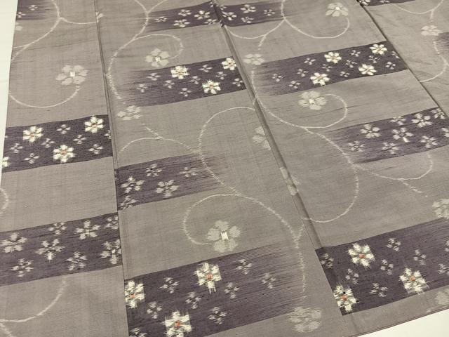 平和屋着物○上質な紬 花尽くし 正絹 逸品 AABA8212ph