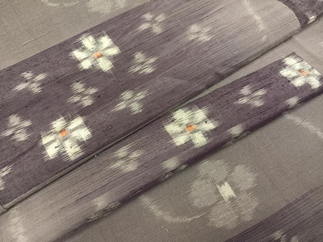 平和屋着物●上質な紬　花尽くし　正絹　逸品　AABA8212ph