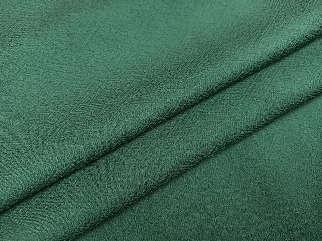 平和屋着物●上質な色無地　紗綾形地紋　木賊色　正絹　逸品　AABA8240ph