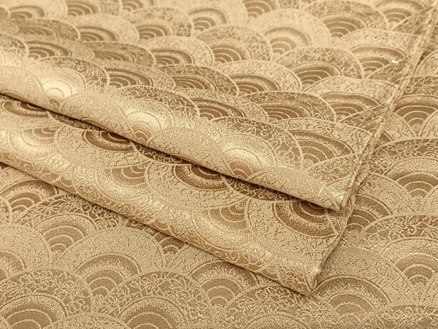 平和屋着物●上質な色無地　花青海波地紋　香染色　正絹　逸品　未使用　AABA8776zg