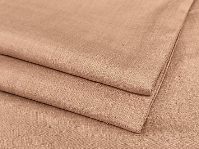 平和屋着物●本場結城紬　重要無形文化財　色無地　長春色　正絹　逸品　AABA8794zg