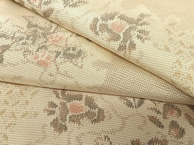 平和屋着物●上質な紬　雪輪重ね花文　正絹　逸品　未使用　AABA8802zg