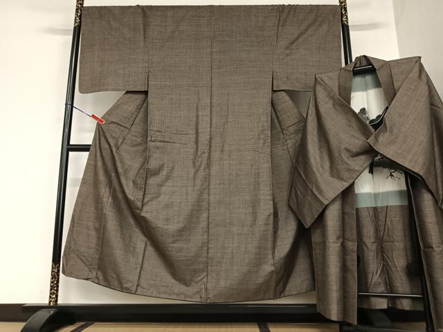 平和屋着物●男性　本場大島紬　アンサンブル　120亀甲　総詰め　正絹　逸品　AABA8828zg