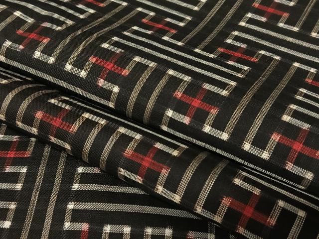 平和屋着物●本場大島紬　龍郷絣　秋名バラ　正絹　逸品　未使用　AABA8837zg