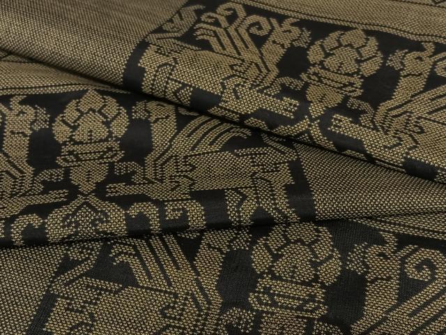 平和屋着物●本場大島紬　カタス9マルキ　壁画文様　正絹　逸品　AABA8863zg