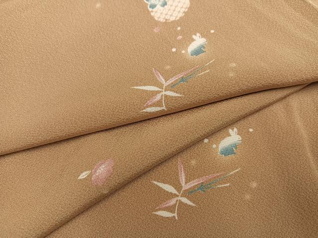 平和屋着物●上質な小紋　兎花文　ロング丈　正絹　逸品　AABA8886ph