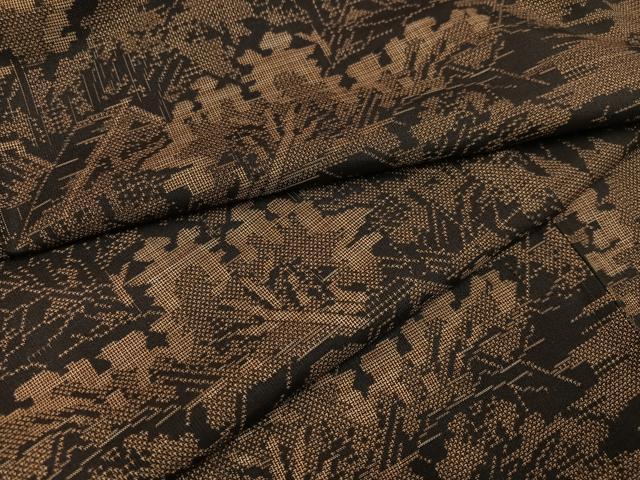 平和屋着物●本場大島紬　カタス9マルキ　風景草木文　正絹　逸品　AABA8887ph