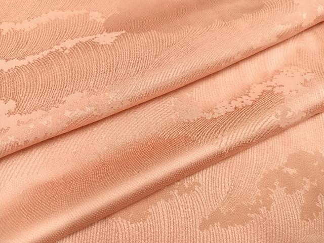 平和屋着物●上質な色無地　立波地紋　一斤染色　正絹　逸品　未使用　AABA8921ph