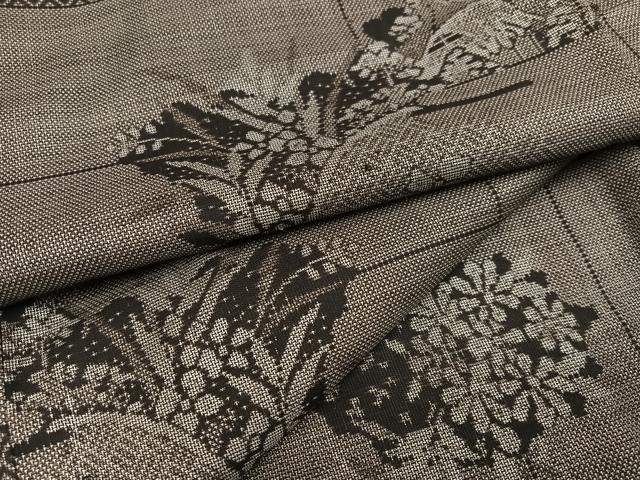 平和屋着物●本場大島紬　カタス9マルキ　草花文　正絹　逸品　未使用　AABA8928ph