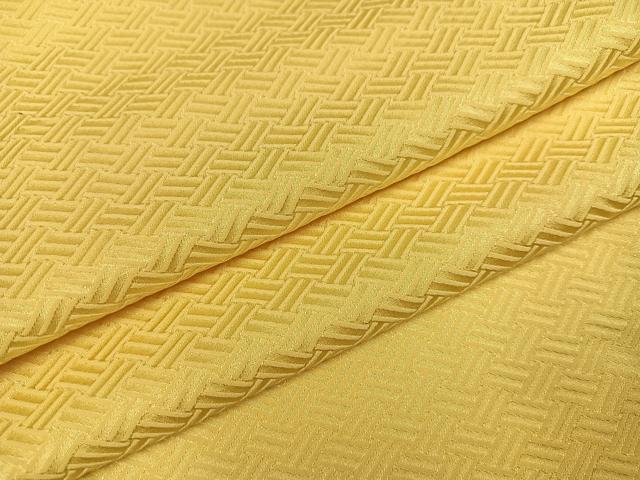 平和屋着物●上質な色無地　紋意匠　卵色　正絹　逸品　AABA8956ph