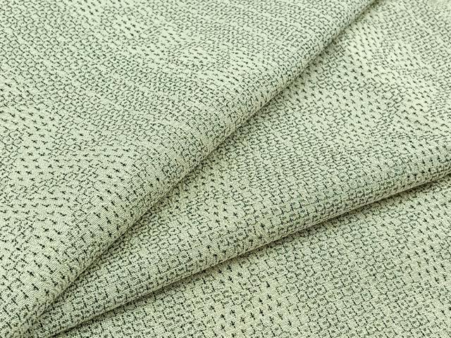 平和屋着物▽本塩沢　単衣　110亀甲　幾何学間道　正絹　逸品　AABA9158jh