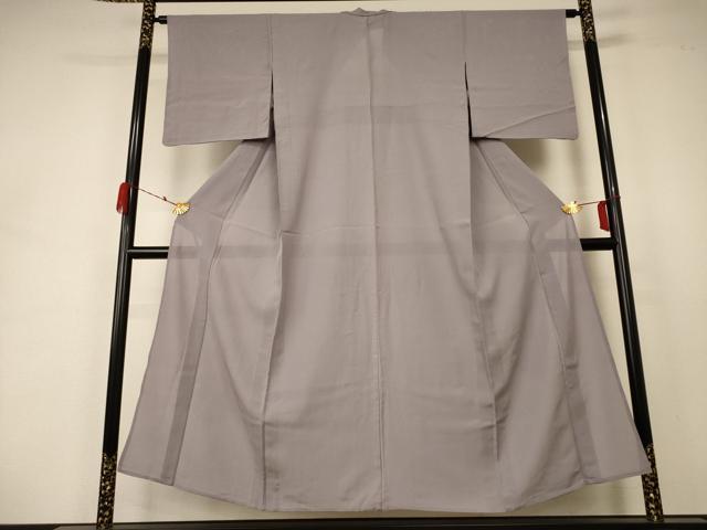 平和屋着物＊夏物　色無地　絽　茶鼠色　洗える着物　AABA9281jd