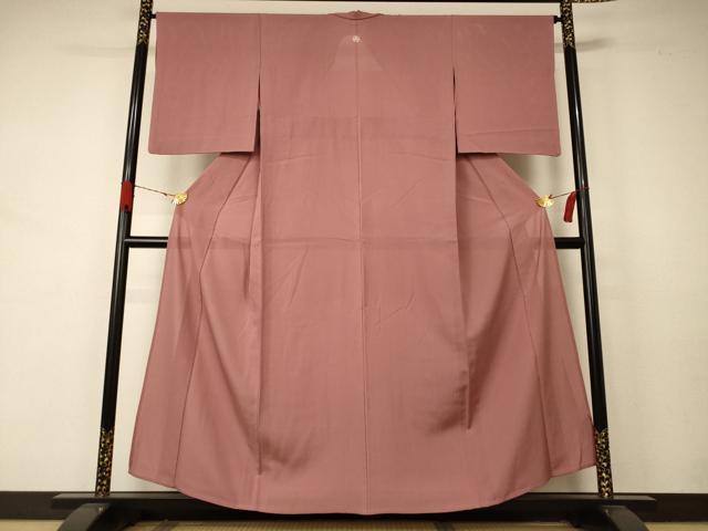 平和屋着物＊夏物　色無地　絽　赭色　正絹　逸品　AABA9301jd