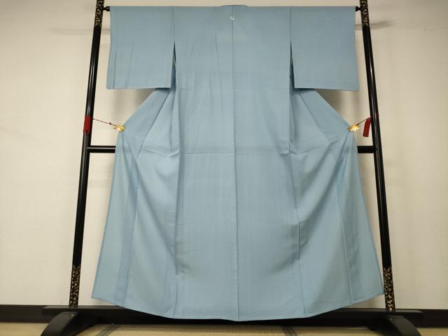 平和屋着物＊夏物　色無地　絽　水色　正絹　逸品　AABA9302jd