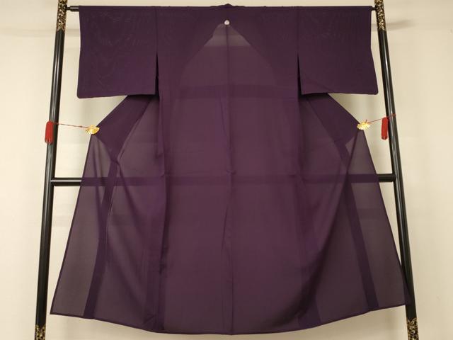 平和屋着物＊夏物　色無地　絽　似せ紫色　正絹　逸品　AABA9305jd