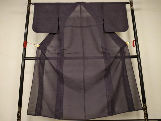 平和屋着物＊夏物　色無地　杢目紋紗　紅消鼠色　正絹　逸品　AABA9359jd