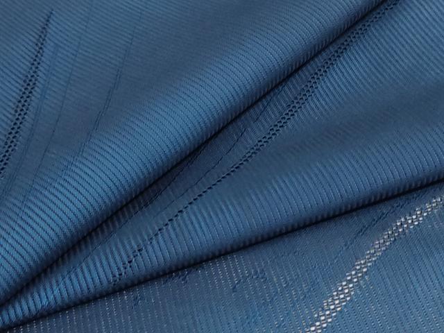 平和屋着物＊夏物　小紋　縦絽　霞文　暈し染め　正絹　逸品　AABA9361jd