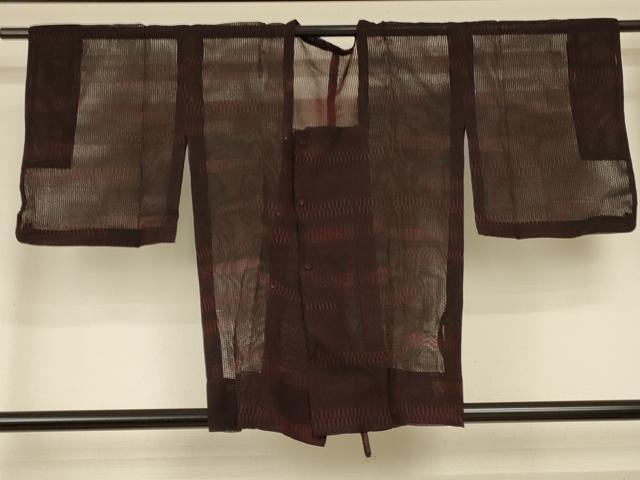 平和屋着物▽道中着　スリーシーズン　春夏秋　塵除け　霞文　正絹　逸品　AABA9386jd