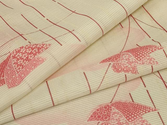 平和屋着物＊夏物　小紋　絽　枝花文　洗える着物　AABA9410jd
