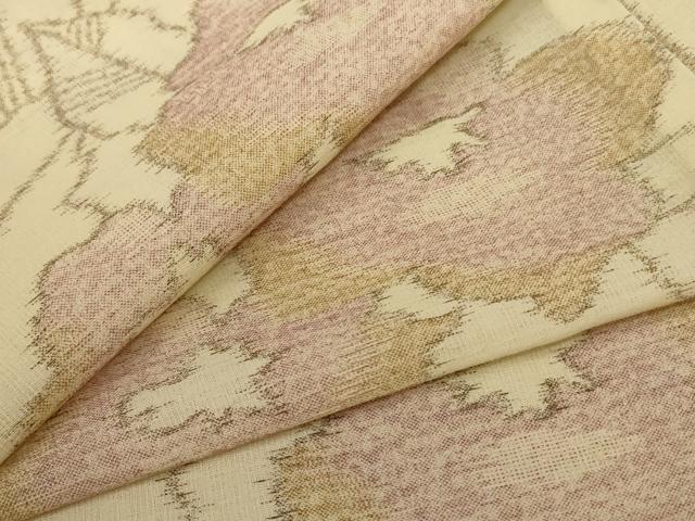 平和屋着物＊夏物　小紋　紗　草花文　未使用　AABA9416jd