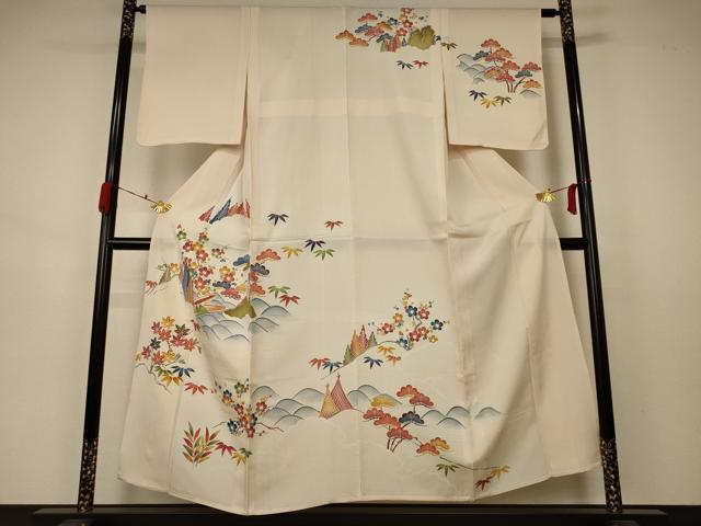 平和屋着物＊夏物　訪問着　絽　松竹梅　正絹　逸品　AABA9425jd