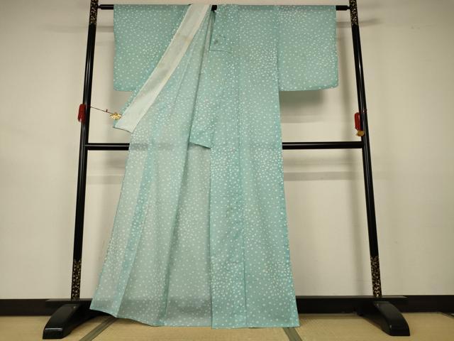 平和屋着物＊夏物 小紋 絽 成り物 洗える着物 AABA9427jd