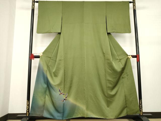 平和屋着物□染色作家 斉藤三才 色無地 薄色 正絹 逸品 DAAJ4819tw