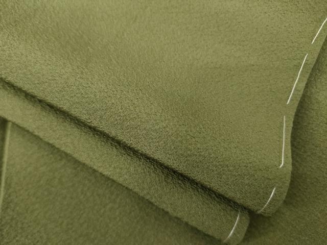 平和屋着物●上質な色無地　海松色　正絹　逸品　AABA9464ck