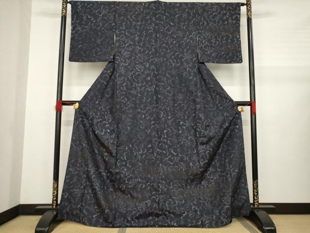 平和屋着物●本場染大島紬　訪問着　更紗花唐草文　ろうけつ染　正絹　逸品　AABA9467ck