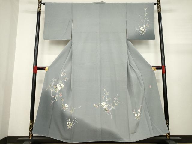 平和屋着物●訪問着　友禅　作家物　枝花文　鈴乃屋扱い　正絹　逸品　AABA9490ck