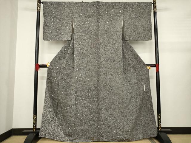 平和屋着物●訪問着　作家物　箔散らし文様　黒地　正絹　逸品　AABA9492ck