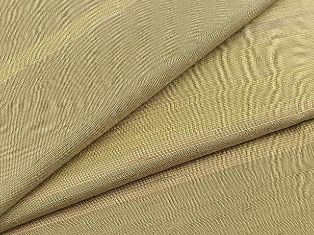 平和屋着物▽紅花紬　米沢　単衣　横段文　正絹　逸品　AABA9563jh