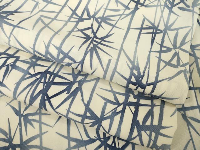 平和屋着物●上質な小紋　笹竹文　正絹　逸品　AABA9762ck