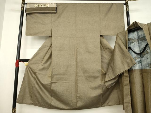 平和屋着物●男性　大島紬　アンサンブル　亀甲文　証紙付き　正絹　逸品　AABA9783ck