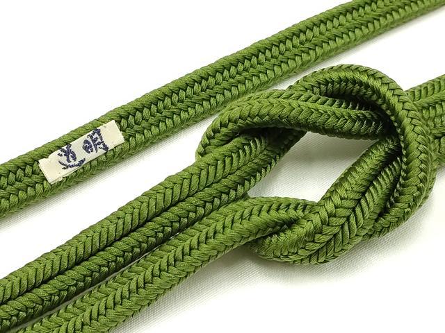 平和屋着物●極上　有職組紐道明　帯締め　冠組　苔色　宮内庁御用　国立博物館御用　東京芸術大学御用　逸品　AABA9922ay