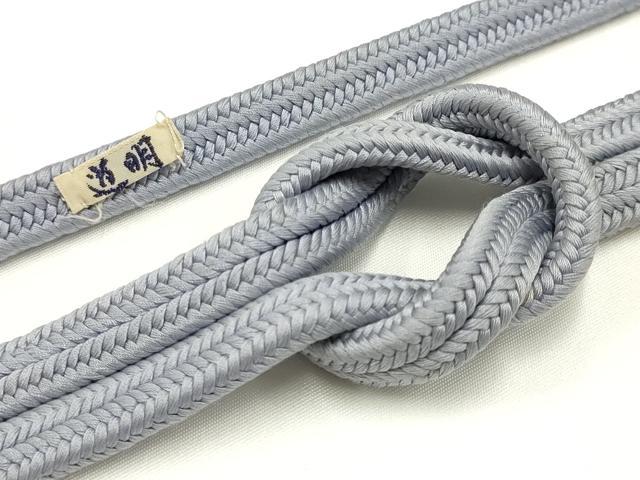 平和屋着物●極上　有職組紐道明　帯締め　冠組　薄鼠色　宮内庁御用　国立博物館御用　東京芸術大学御用 　逸品　AABA9930ay