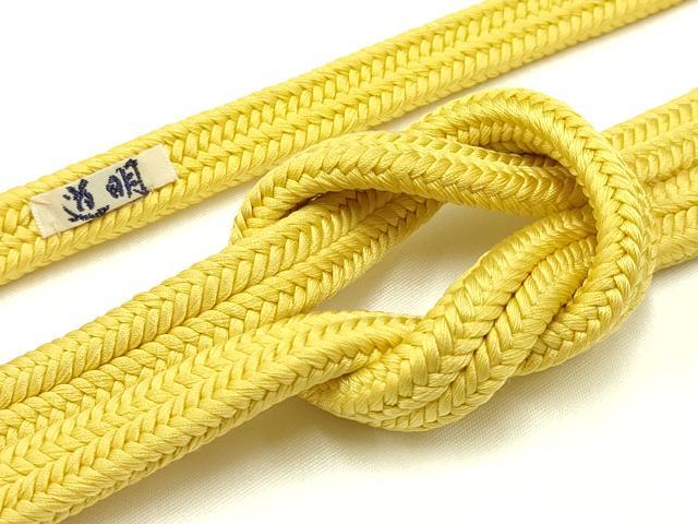 平和屋着物●極上　有職組紐道明　帯締め　冠組　支子色　宮内庁御用　国立博物館御用　東京芸術大学御用 　逸品　AABA9951ay