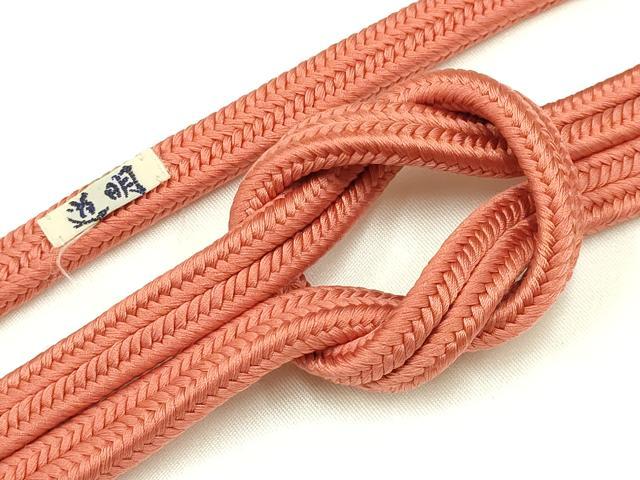 平和屋着物●極上　有職組紐道明　帯締め　冠組　浅緋色　宮内庁御用　国立博物館御用　東京芸術大学御用 　逸品　AABA9960ay
