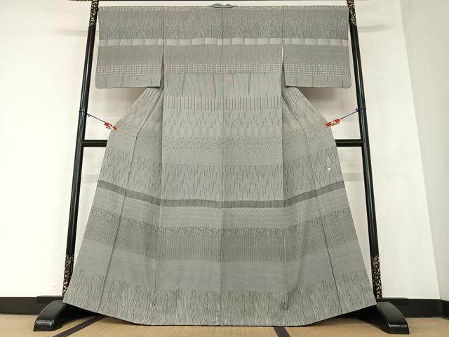 平和屋着物●伝統工芸士　関正三郎　訪問着　横段吉祥文　黒地　正絹　逸品　AABB0078zg