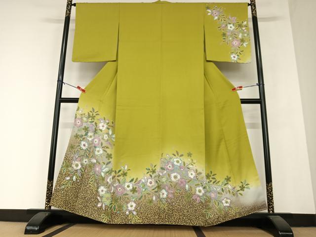 平和屋着物●訪問着　辻が花　手描き　暈し染め　正絹　逸品　AABB0087zg