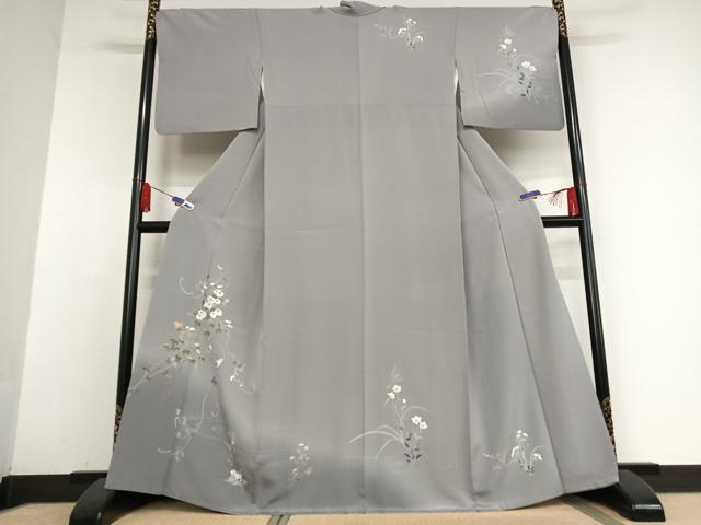 平和屋着物●訪問着　友禅　流水花鳥文　暈し染め　正絹　逸品　AABB0097zg