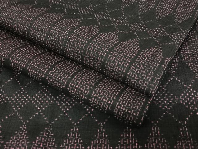 平和屋着物●本場結城紬　重要無形文化財　80亀甲　菱文　正絹　逸品　AABB0164zg